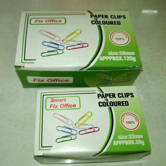 Smart Fix Office Colored Paper Clip - 50mm /33mm | Shopee Philippines