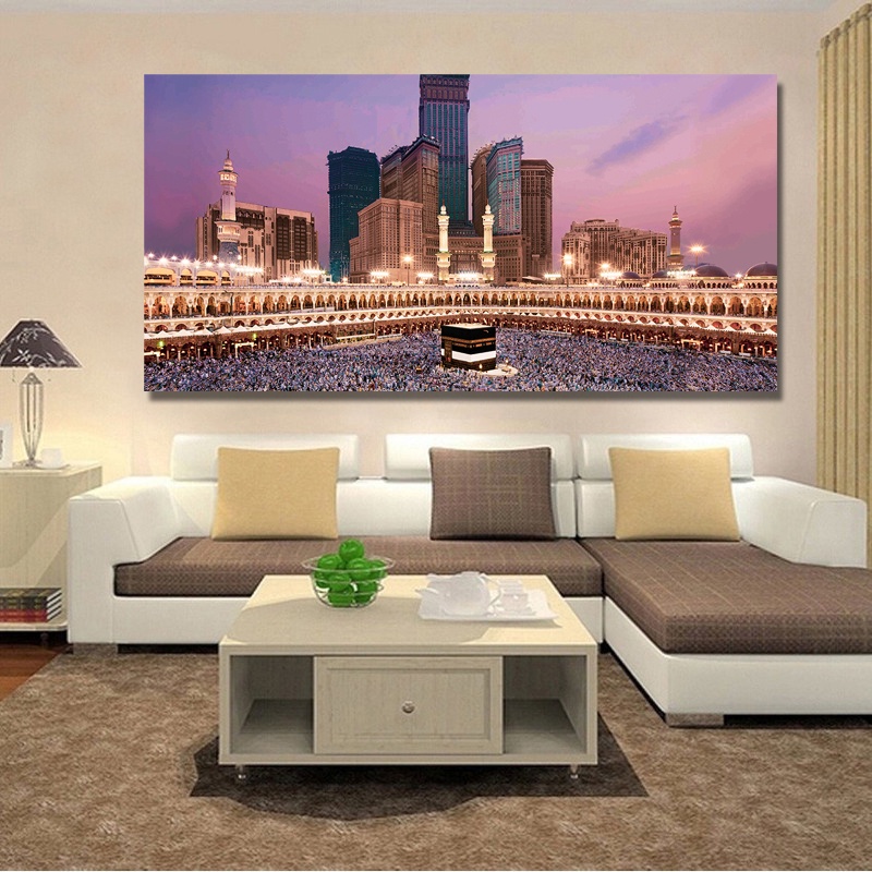 Mecca the Caaba Landscape Posters and Prints Wall Art Canvas Painting ...
