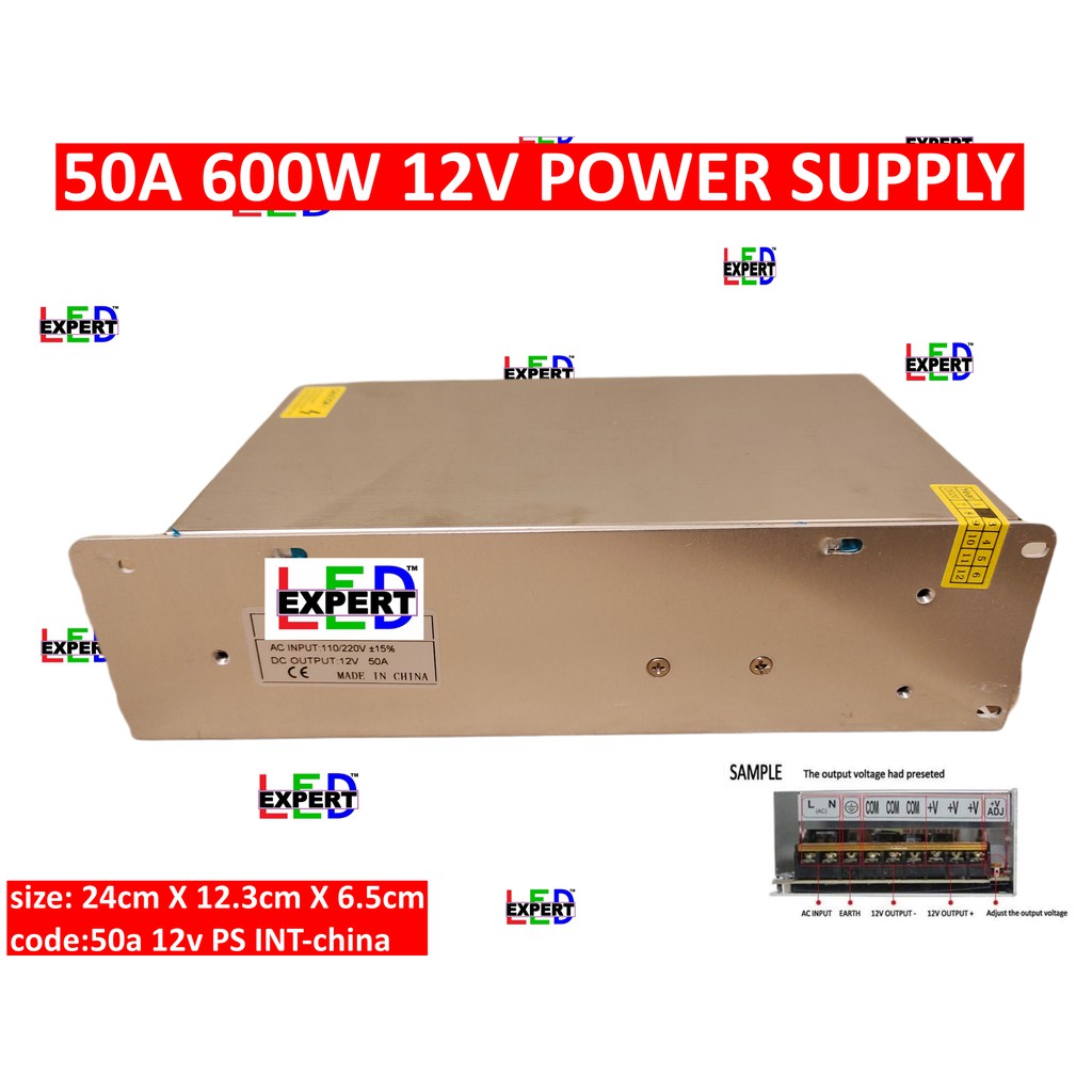 Heavy Duty Power Supply 50Amp 600watts 12v OR 50A for Led Strip Lights ...