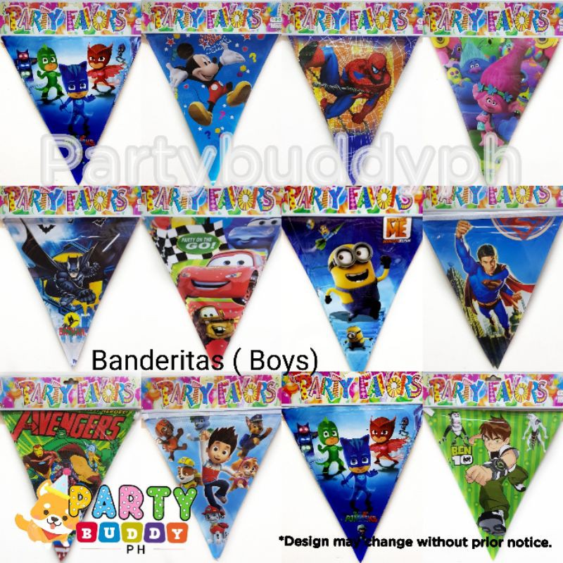 PartyBuddyPH Banderitas / Banner (3M)- BOY Character | Shopee Philippines