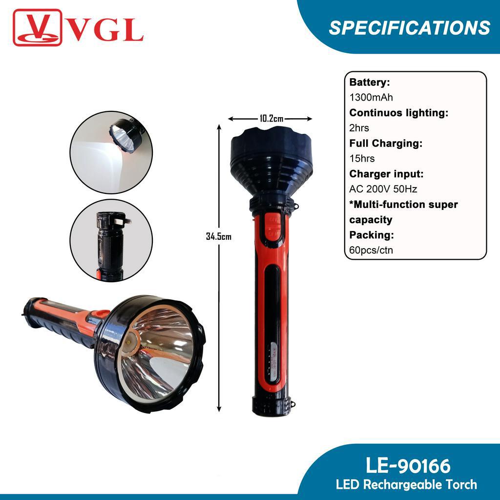 VGL RECHARGEABLE FLASHLIGHT ( LE 90166A ) | Shopee Philippines