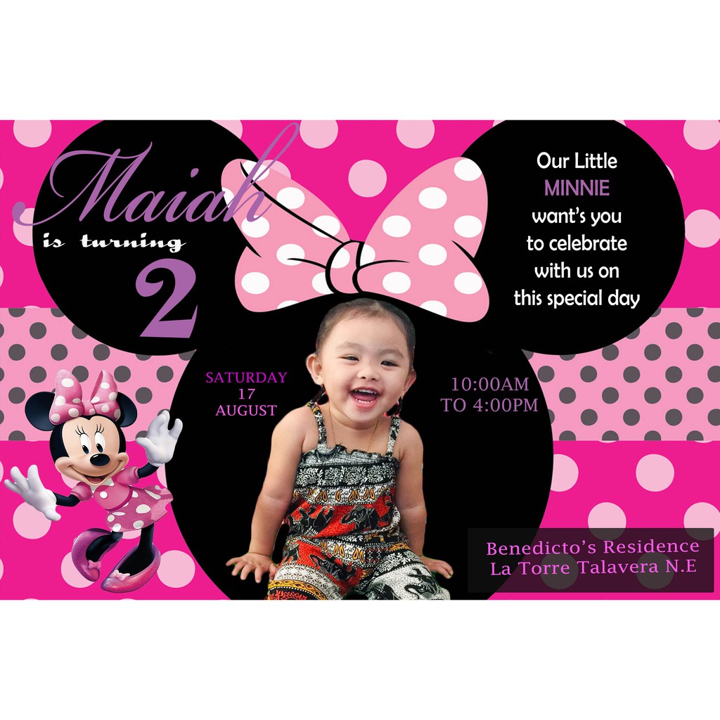 Minnie Mouse Invitation (Free Layout) | Shopee Philippines