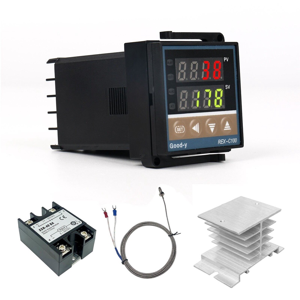 PID REX-C100 Temperature Controller Kit LED Display Digital Thermostat ...