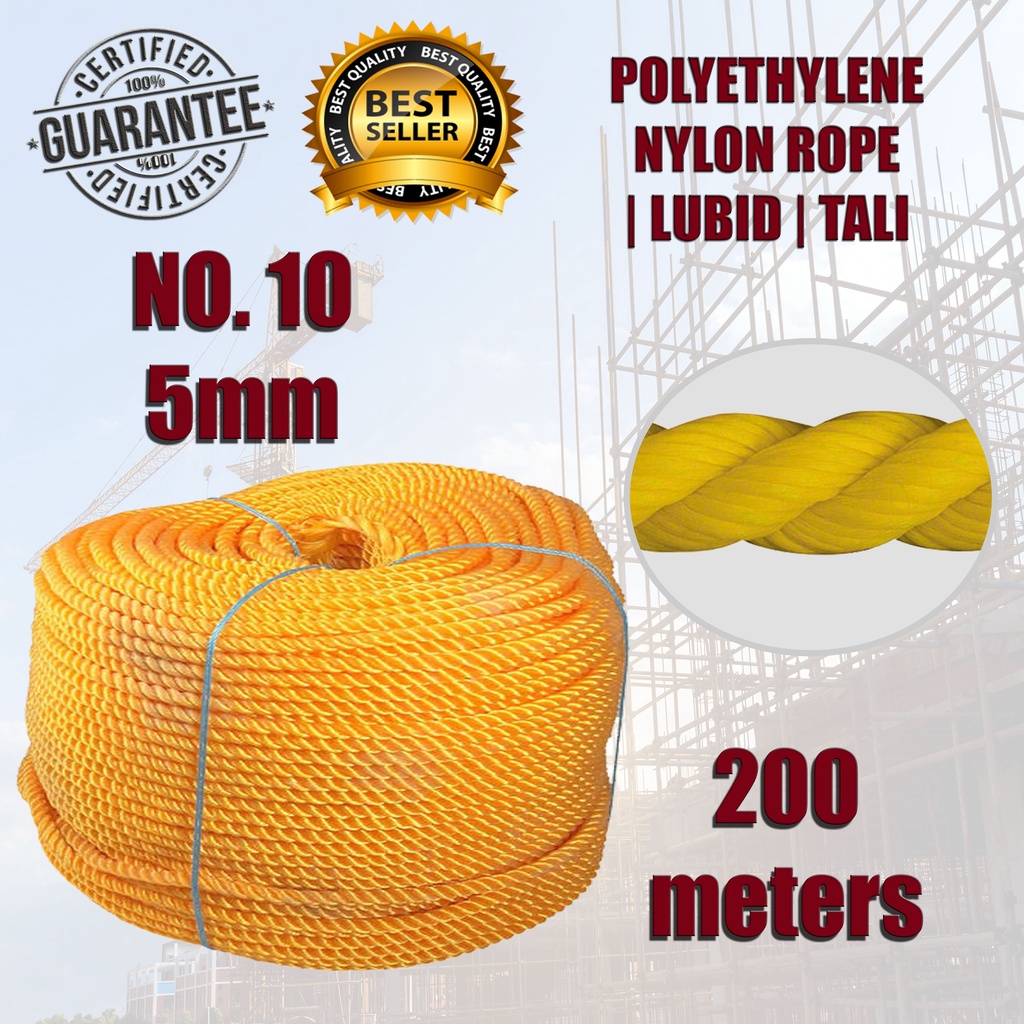 Polyethylene Nylon Rope #10 (5mm) | Tali | Lubid | 200meters long | Shopee Philippines
