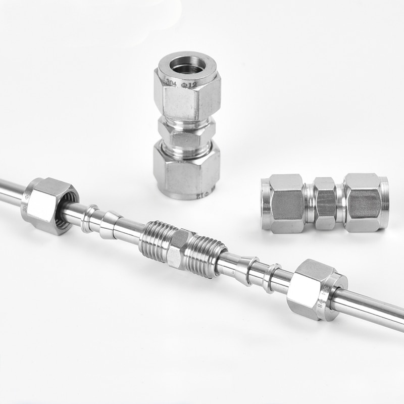 Double trap Metal pipe connector of cutting sleeve type 304 stainless ...