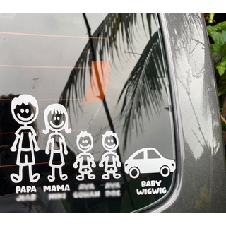 Family Car Sticker | Car Decals | Stick Figure Sticker | Waterproof ...
