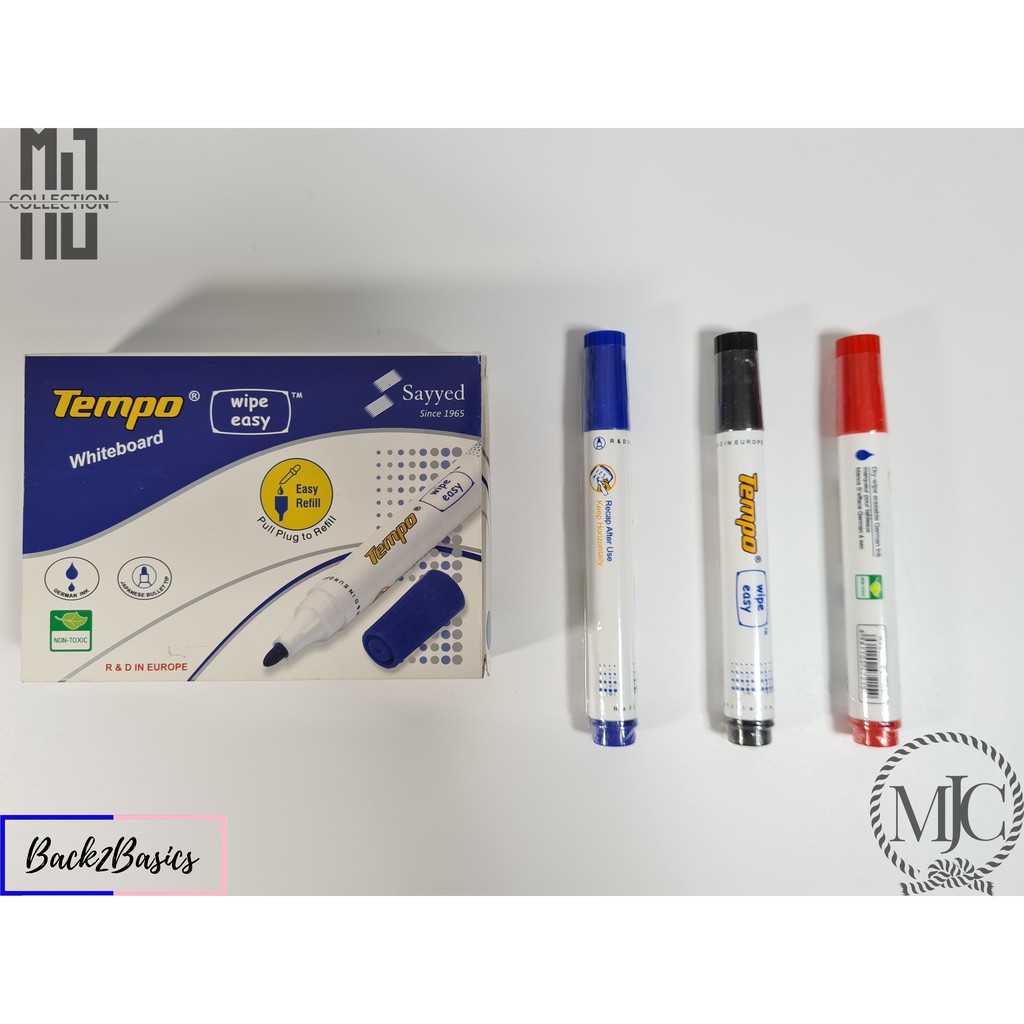 Tempo Refillable Whiteboard Marker German Ink (12 pcs) | Shopee Philippines