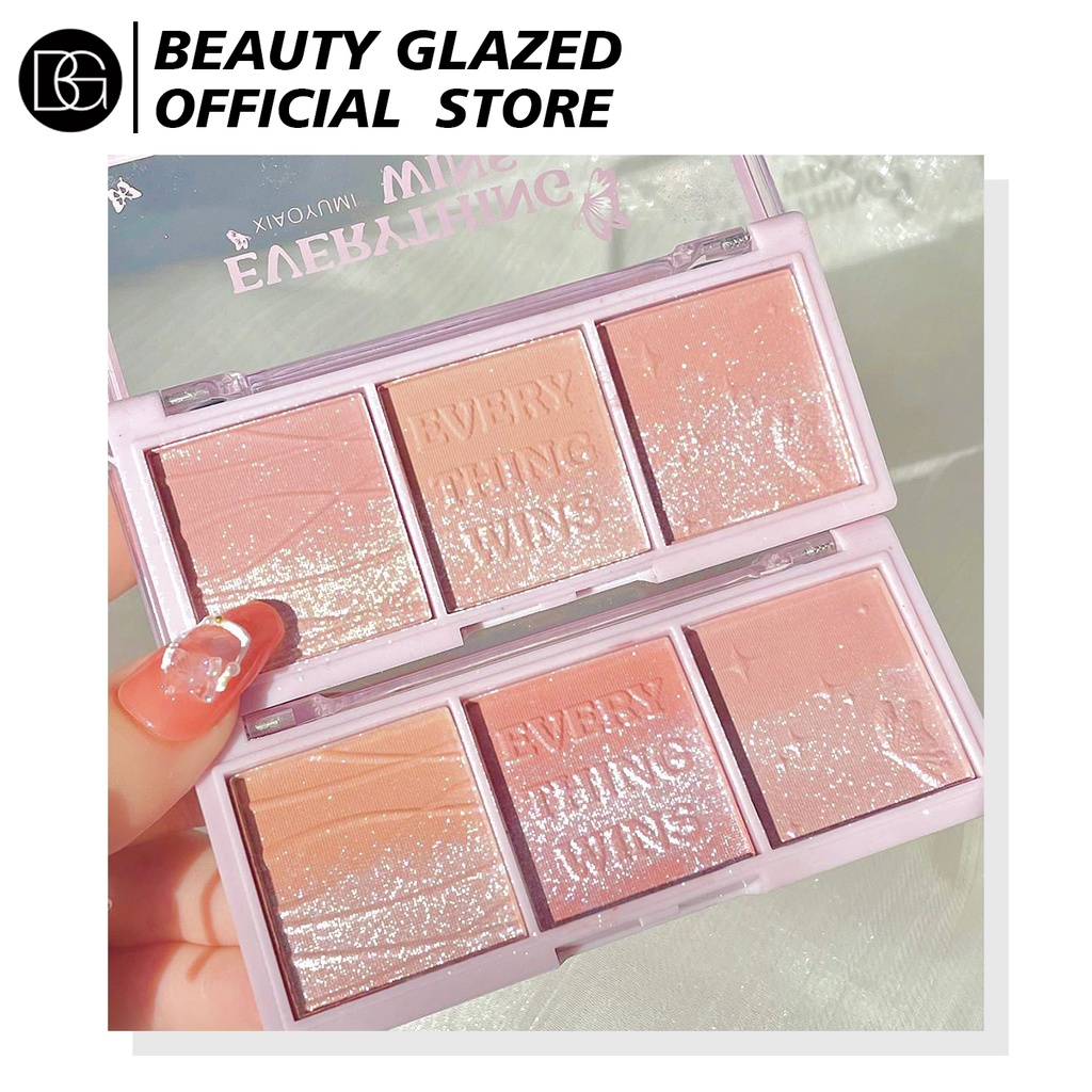 BEAUTY GLAZED 3 Colors Highlighter Blush Powder Long Lasting Cheek ...