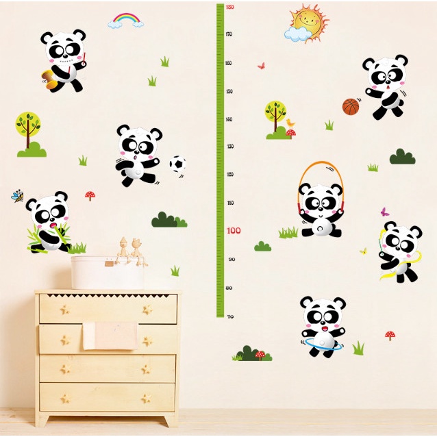 Wall decoration Decal - cute panda ruler | Shopee Philippines