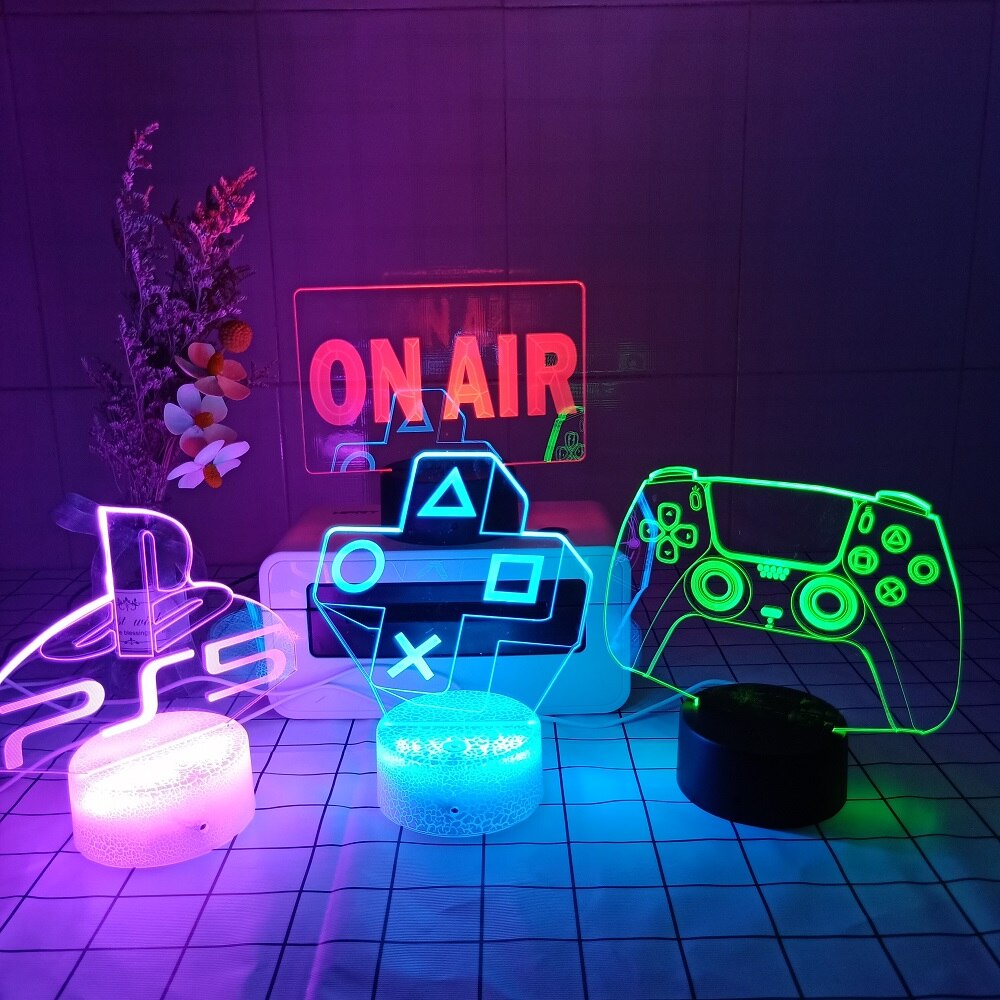 3D led Night Lamp icon light Game Icon Desk Setup Lighting Home Decor ...