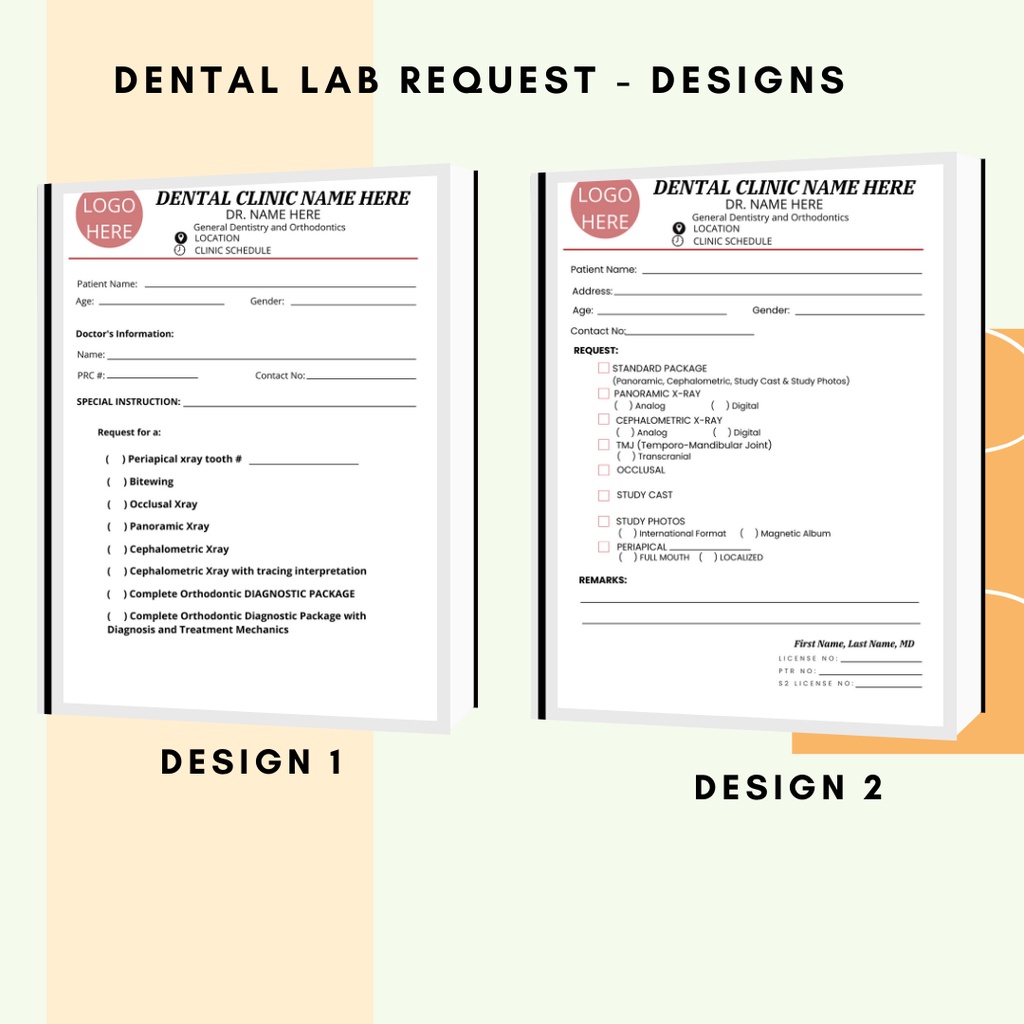 Customized Dental Lab Request Form Notepad for Dental Professionals ...