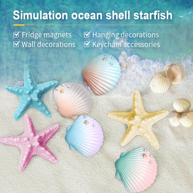 Simulation Starfish Artificial Resin Shell DIY Craft Ornament | Shopee ...
