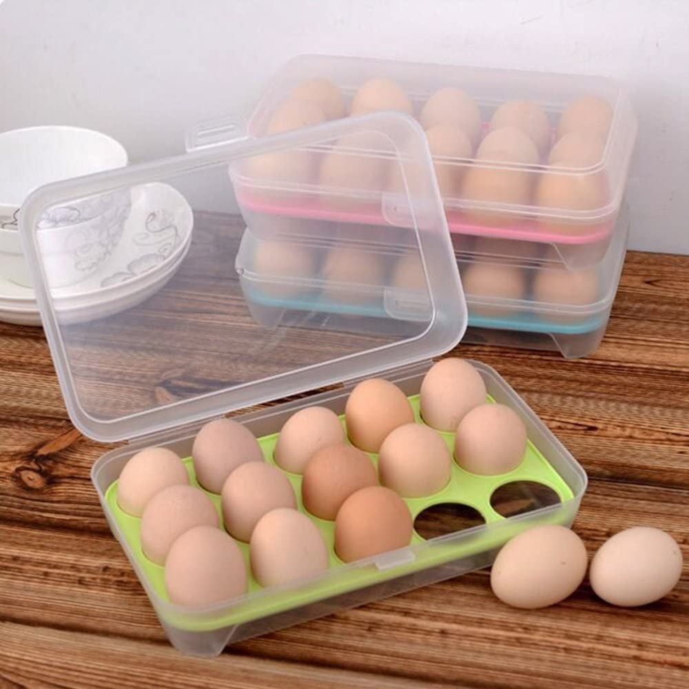 Egg Container Refrigerator Eggs Container with Lid, Plastic Portable ...