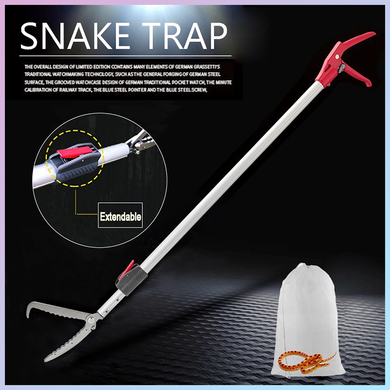 59 Inch Stainless Steel Snake Tongs Reptile Grabber Catcher Wide Jaw ...