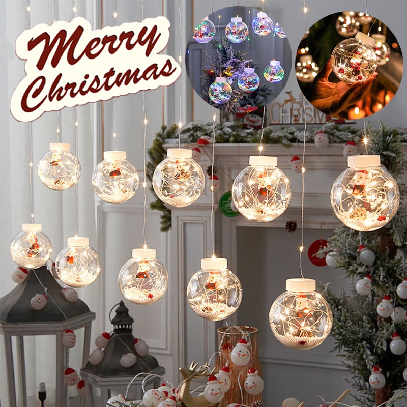 Santa String Lights Christmas Decoration LED Curtain Lights Xmas ...