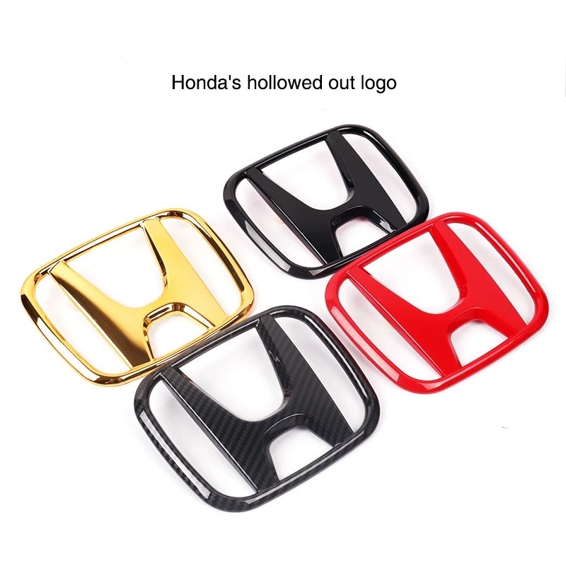 1pc Honda Glossy Gold Carbon Black Red Honda Car Emblem Logo (Front or ...
