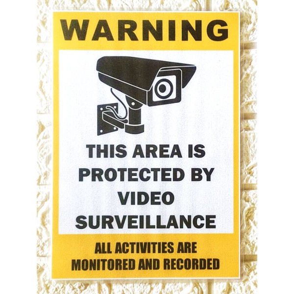 LAMINATED SIGNAGE POSTER WARNING CCTV SURVEILLANCE 250mic | Shopee ...