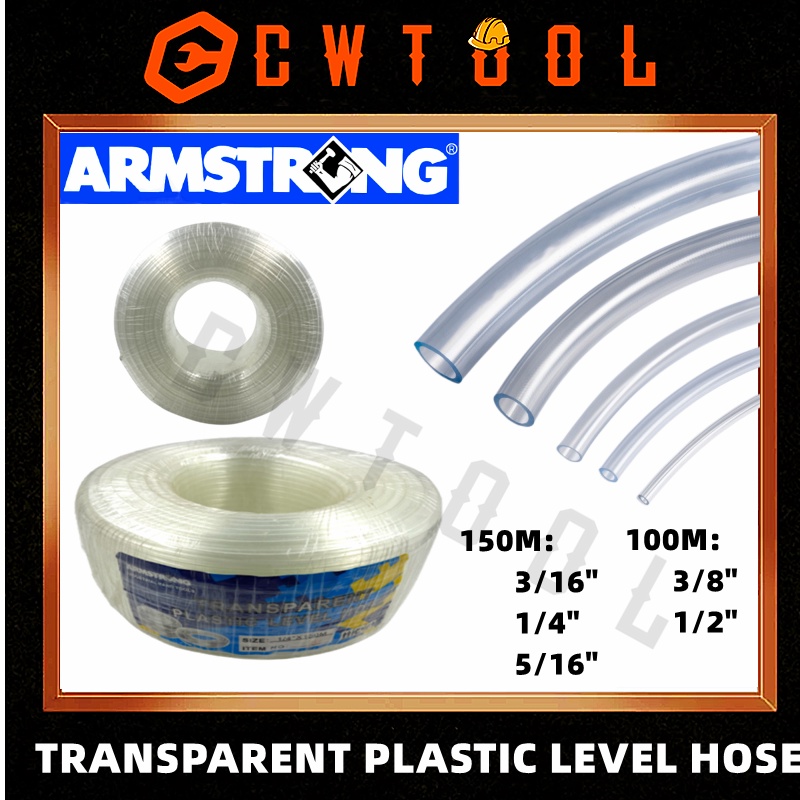 ARMSTRONG Plastic Level Hose Heavy Duty 3/16" ,1/4" ,5/16" ,3/8" ,1/2 ...