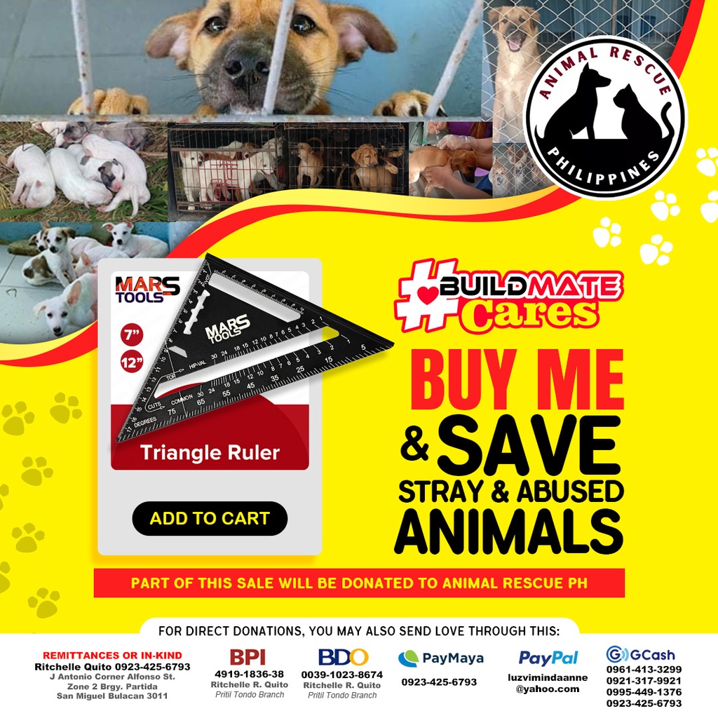 BUILDMATE Mars Tools Aluminum Alloy Triangle Ruler 7" Inch / 12" Inch ...