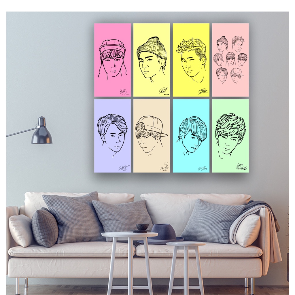 Bts Line Art Wall Decor Shopee Philippines