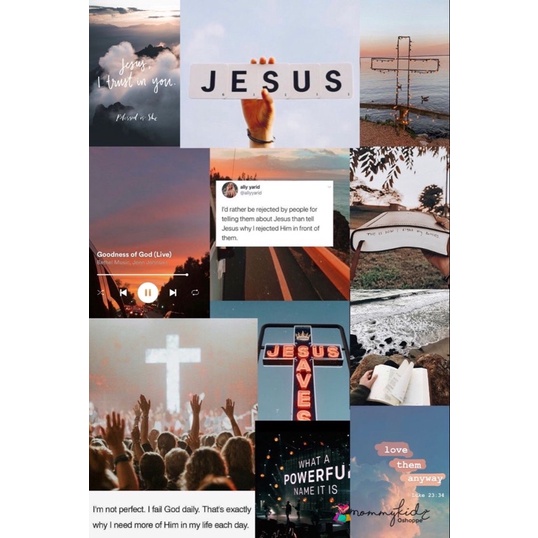 Bible Christian Collage Theme Wall Decor A4 size Laminated | Shopee ...