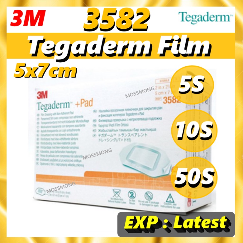 3M 3582 Tegaderm Film + Pad Transparent dressing 5x7cm, 50pcs | Shopee ...