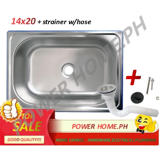 Kitchen Sink Stainless Steel 14X20 AND 16X24 with Strainer and Flexible ...