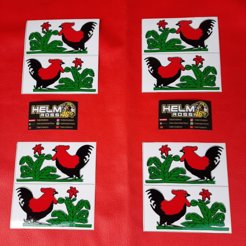 Rooster stickers - 1 pair 2 pcs for KYT KYOTO dj maru NHK INK NHK ETC ...