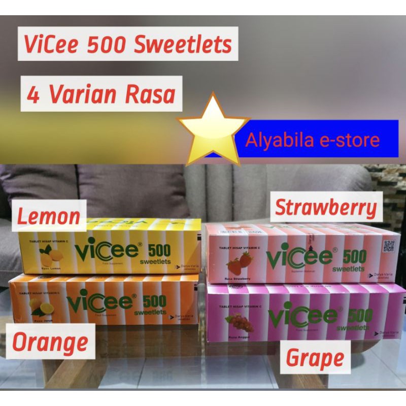 Vicee ~ Vit C 500 mg 1 Box Of 100 Tablets (50 Strips @ 2 Tablets ...