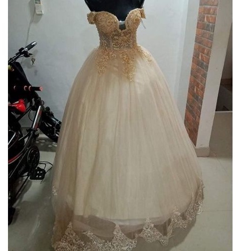 Star Gowns Luxury PREMIUM Debut Elegant Gold Ball Gown for Debut Long ...