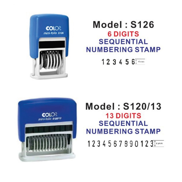COLOP S120/13 Number Stamp 4MM / S126 6 Digits 13 Digits Numbering ... COLOP S120/13 Number Stamp 4MM / S126 6 Digits 13 Digits Numbering ...