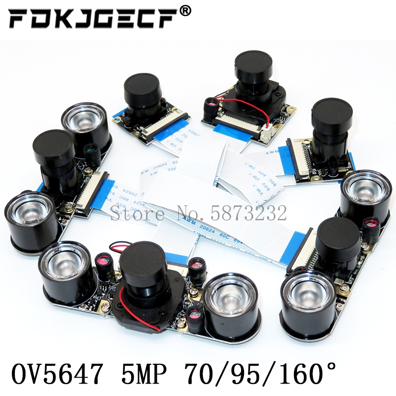 Raspberry Pi 4 Night Vision Fisheye Camera 5MP OV5647 70/95/160 Degree ...