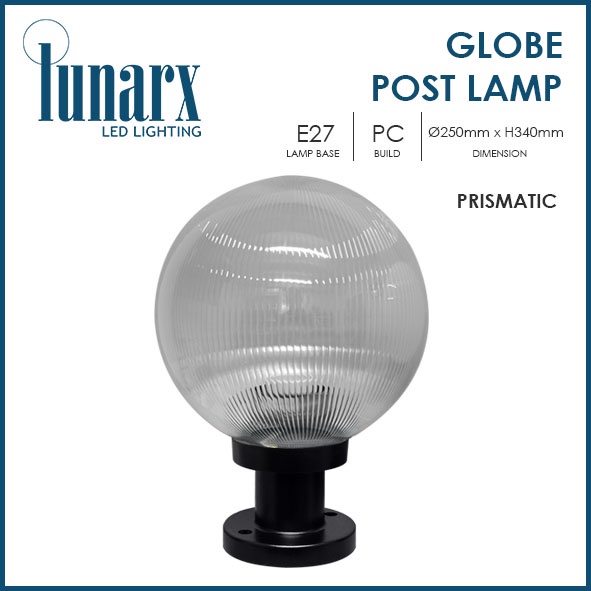 Lunarx Globe Post Lamp Lighting Fixture E27 Outdoor Waterproof Garden ...
