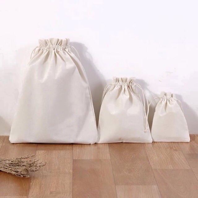 Canvas katsa pouch stringbag plain drawstring bag dustproof bag storage ...