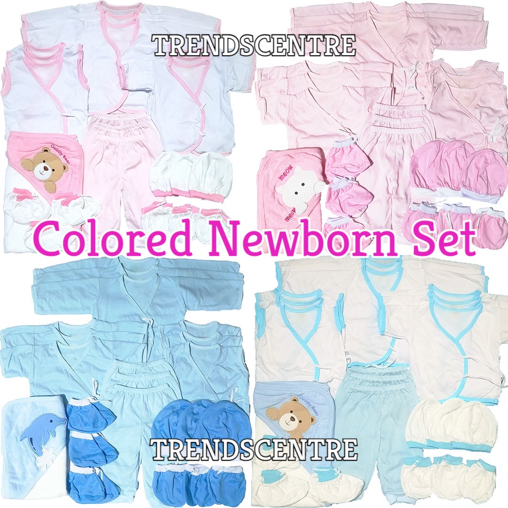 Lucky CJ/Baby Co. White & Pink/Blue Colored Newborn Clothes Infant Wear ...