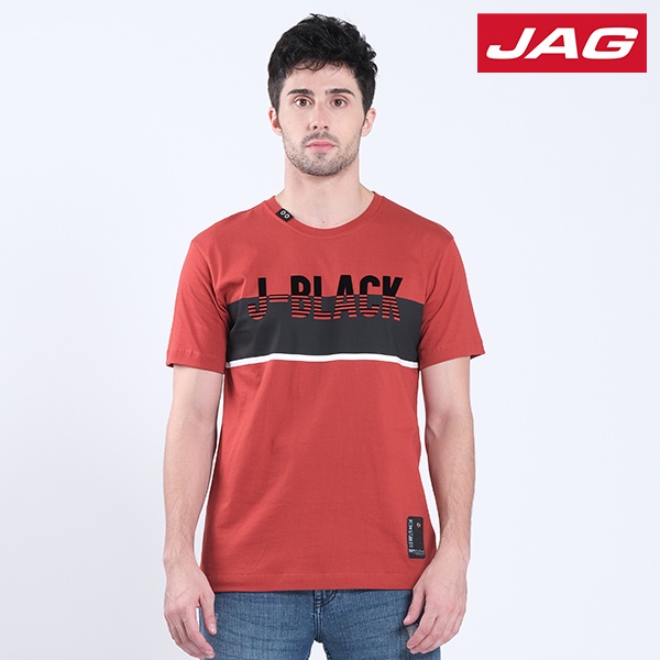 Jag Black Men's Graphic Tee - Rugged Boxy Fit and Soft Cotton Fabric ...