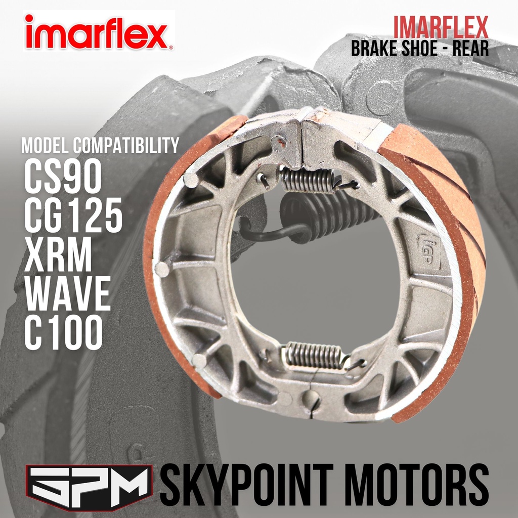Rear Brake Shoe for Honda CS90/CG125/XRM/WAVE/C100 IMARFLEX BS2-0031 ...