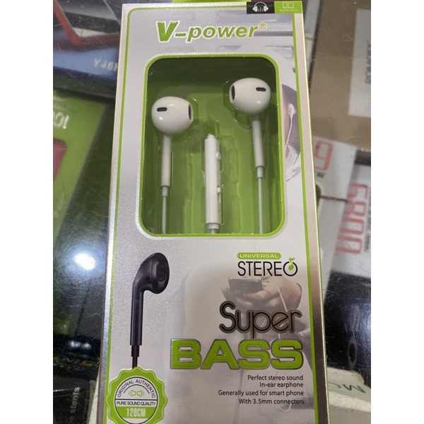 V-power STEREO UNIVERSAL HEADSET BLACK/WHITE | Shopee Philippines
