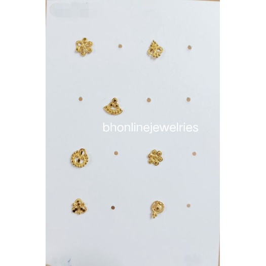 Gold Mukuthi/ Nose Pin/ Nose Stud Full Gold Design Backscrew | Shopee ...