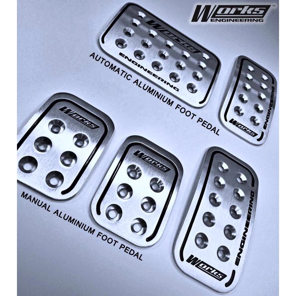 Works Engineering Aluminium Foot Pedal Set Manual Auto Tekan minyak ...