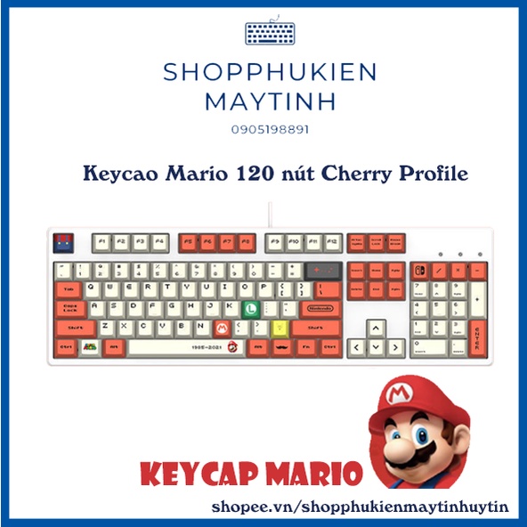 Keycap For Retro Mario Thick PBT Mechanical Keyboard, In Dyesub 128 ...