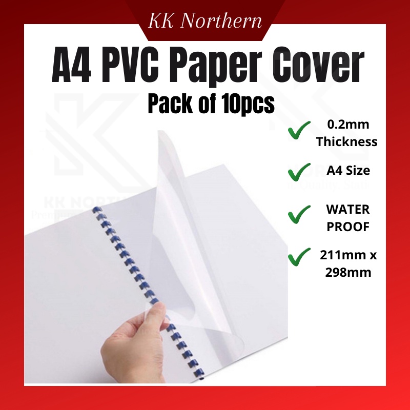 A4 PVC Paper Cover Rigid Sheet A4 Transparent Binding Plastic Cover Plastik Kulit Buku ...