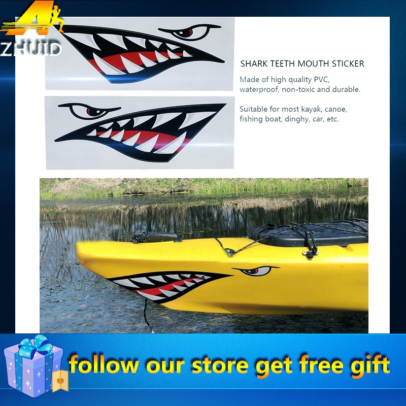 2pcs Waterproof DIY Shark Teeth Mouth Sticker Decal Car | Shopee ...