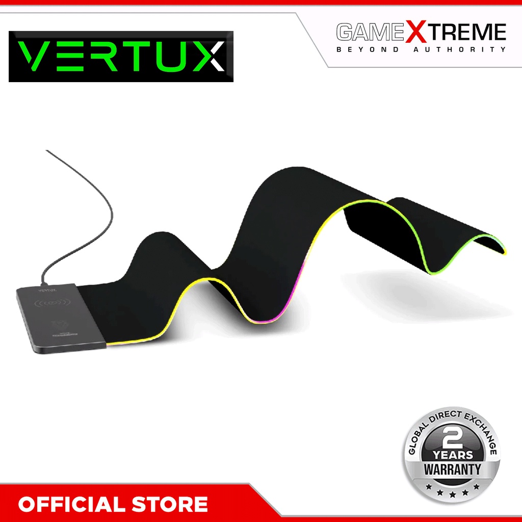 Vertux RaftPad-Qi Anti-Friction Led Gaming Mouse Pad with 15W Wireless ...