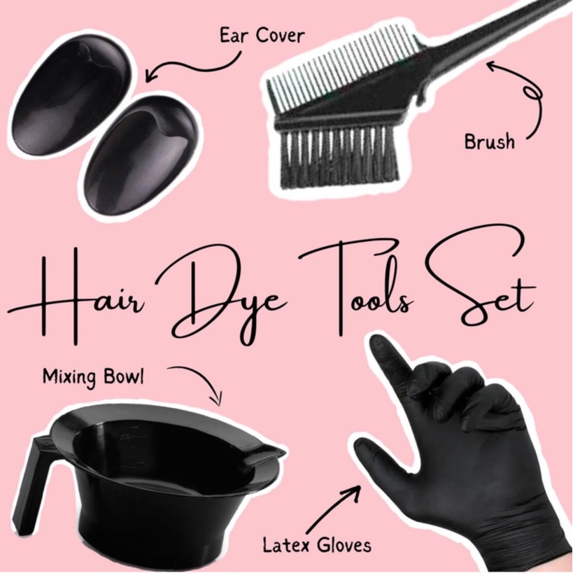 Hair Color Dye Tools Set - Mixing Bowl Applicator Brush Ear Cover Cap ...