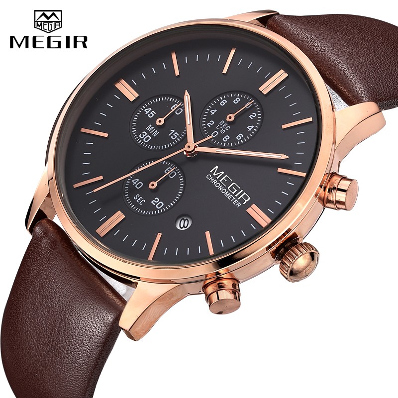 MEGIR Simple Style Classics Quartz Watches for Men Business Luxury ...