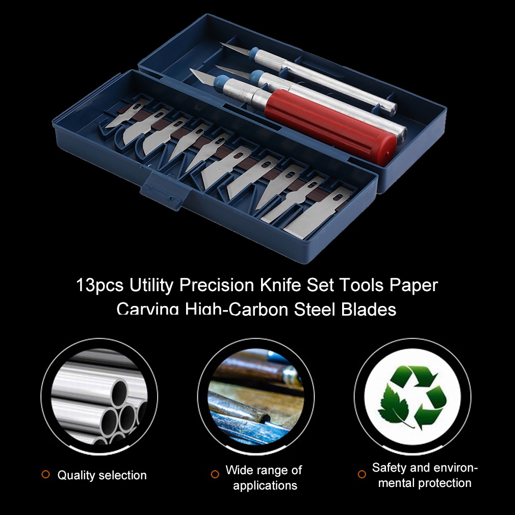 13Pcs Utility Paper Stencil Carving Precision Knife Set Tool | Shopee ...