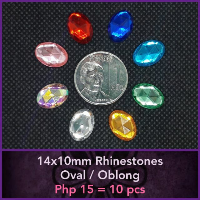 14x10mm Oval Rhinestones Silver Bottom 10 pcs per pack - Glitter Gems ...