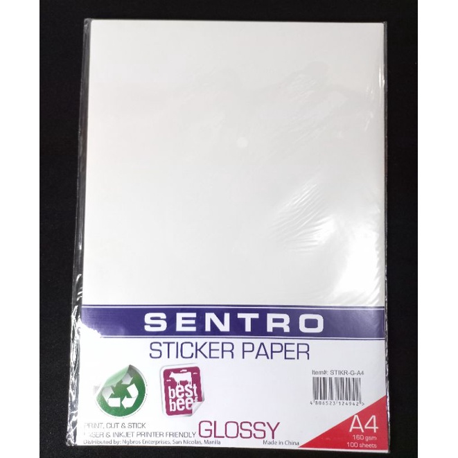 Sentro Sticker Paper Glossy A4 160Gsm/ 10 Sheets | Shopee Philippines