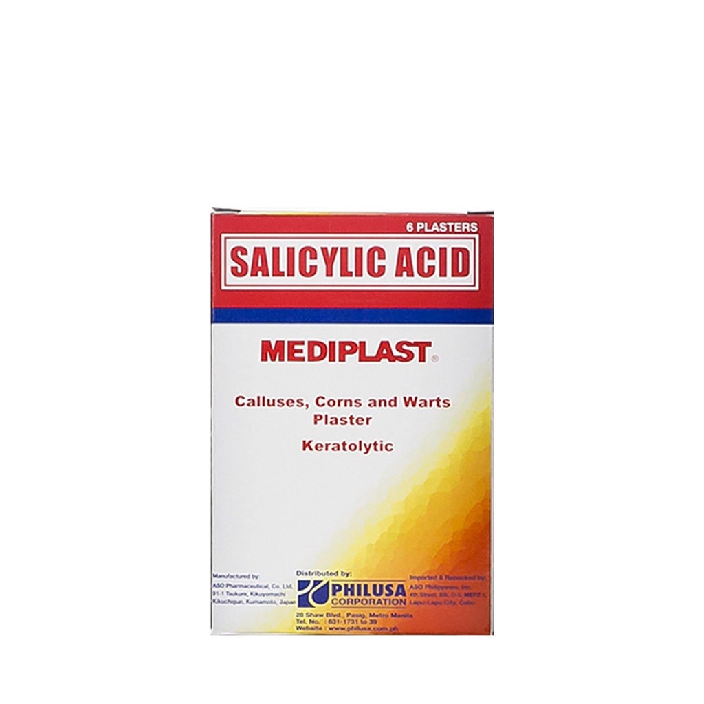 Salicylic Acid Mediplast Calluses, Corns and Warts Plaster 6x1 pack ...